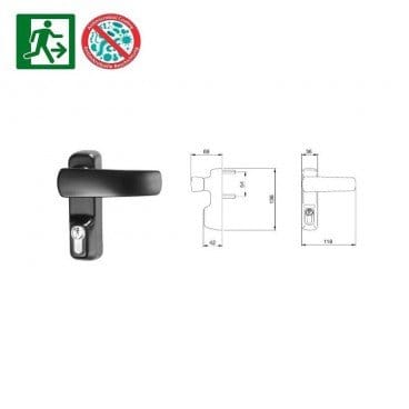 PANIC BAR MECHANISM-HAZARD EXIT SINGLE LEAF ISEO FAST PUSH IDEA BASE ...